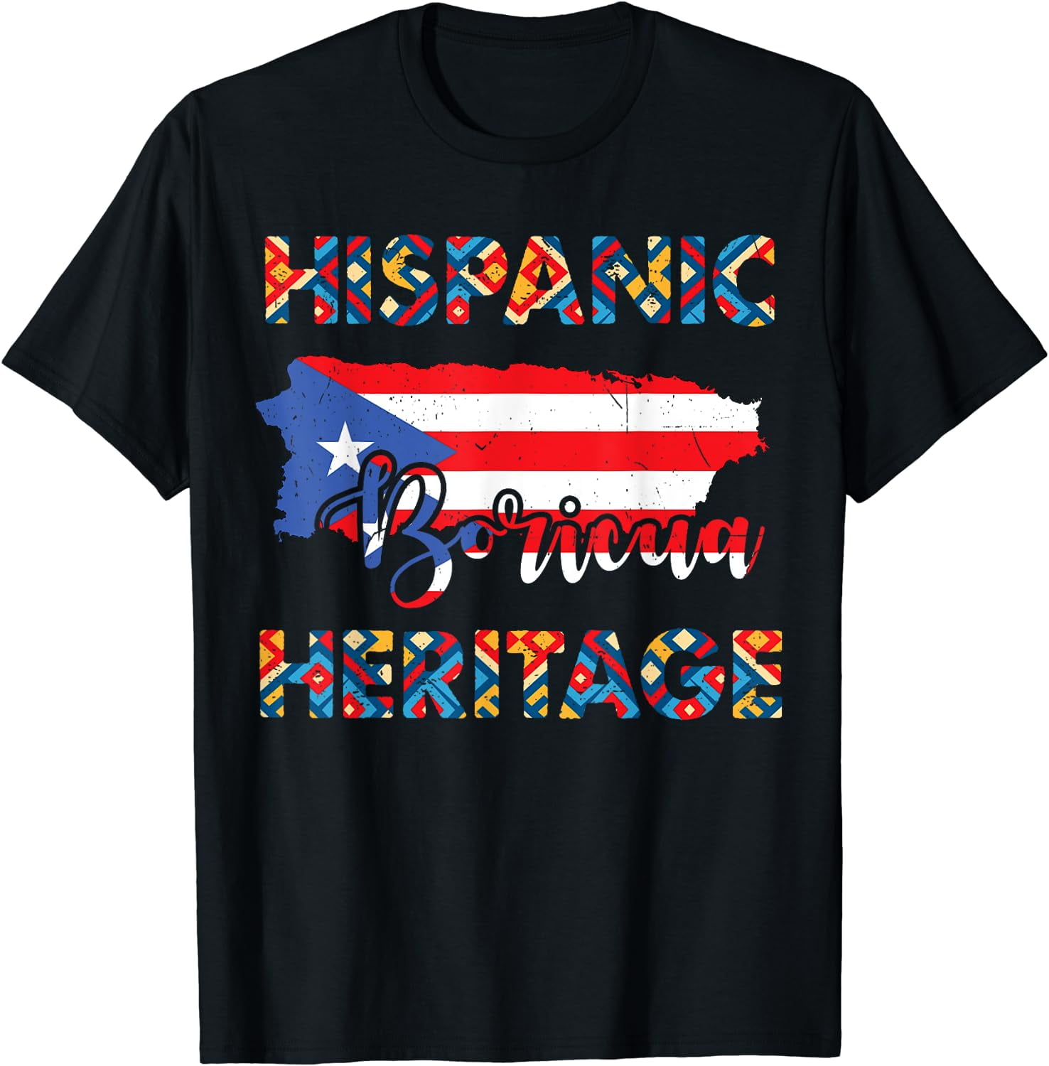 Puerto Rico Shirt Hispanic Heritage Month Boricua Rican Flag T-Shirt ...