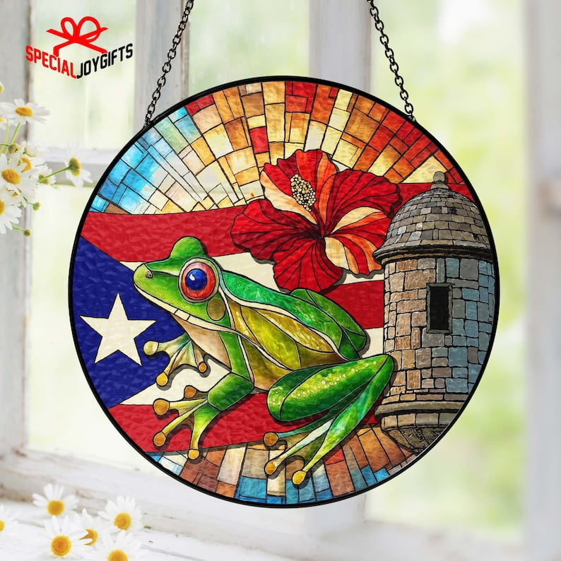 Puerto Rico Stained Glass Suncatcher, Puerto Rico Suncatcher, Puerto ...