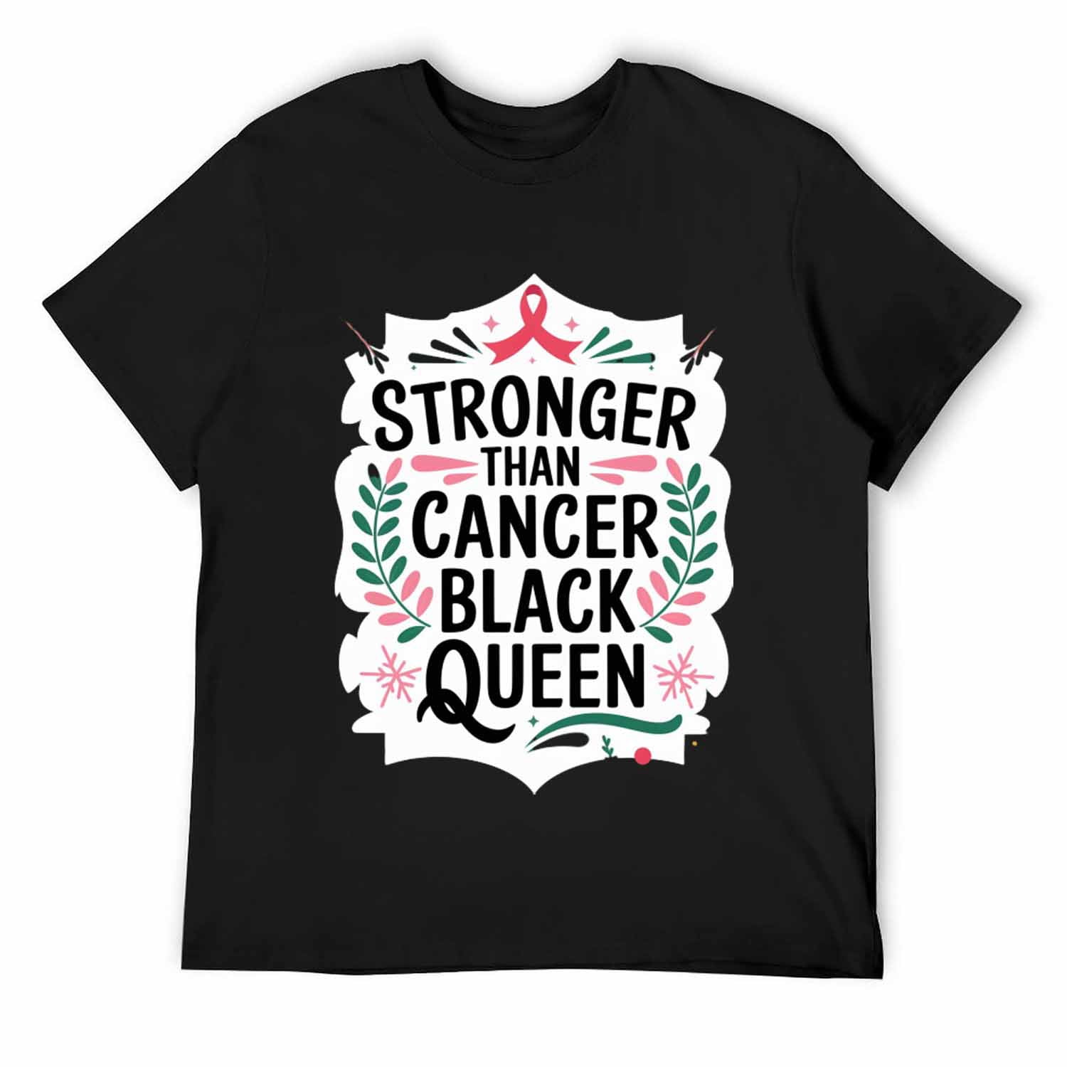 Puerto Rico Stronger Than Cancer Pink Ribbon Black Queen Puerto Rican ...