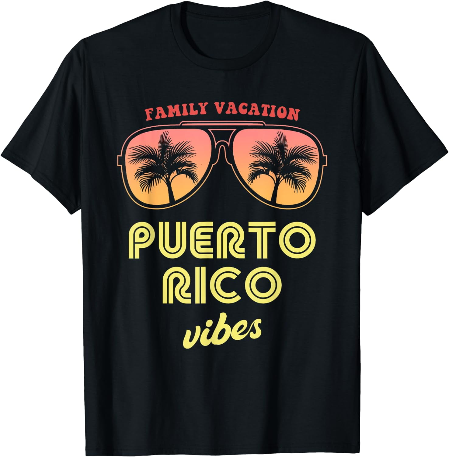 Puerto Rico Summer Vibes Family Vacation T-Shirt Black - Walmart.com