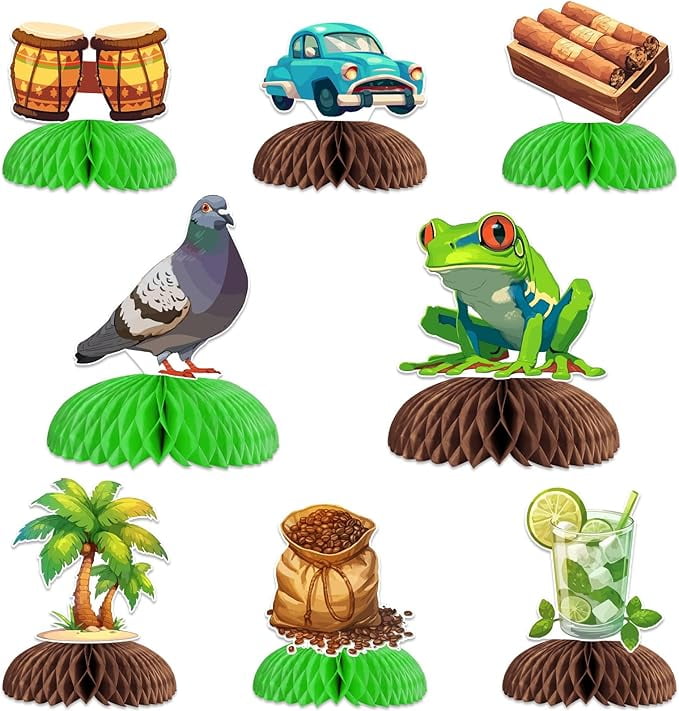 Puerto Rico Theme Party Decorations 8PCS Puerto Rico Honeycomb ...