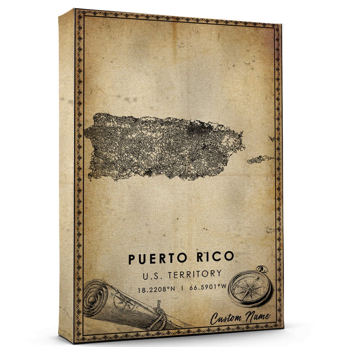 Puerto Rico United States Map Poster, Puerto Rico United States road ...