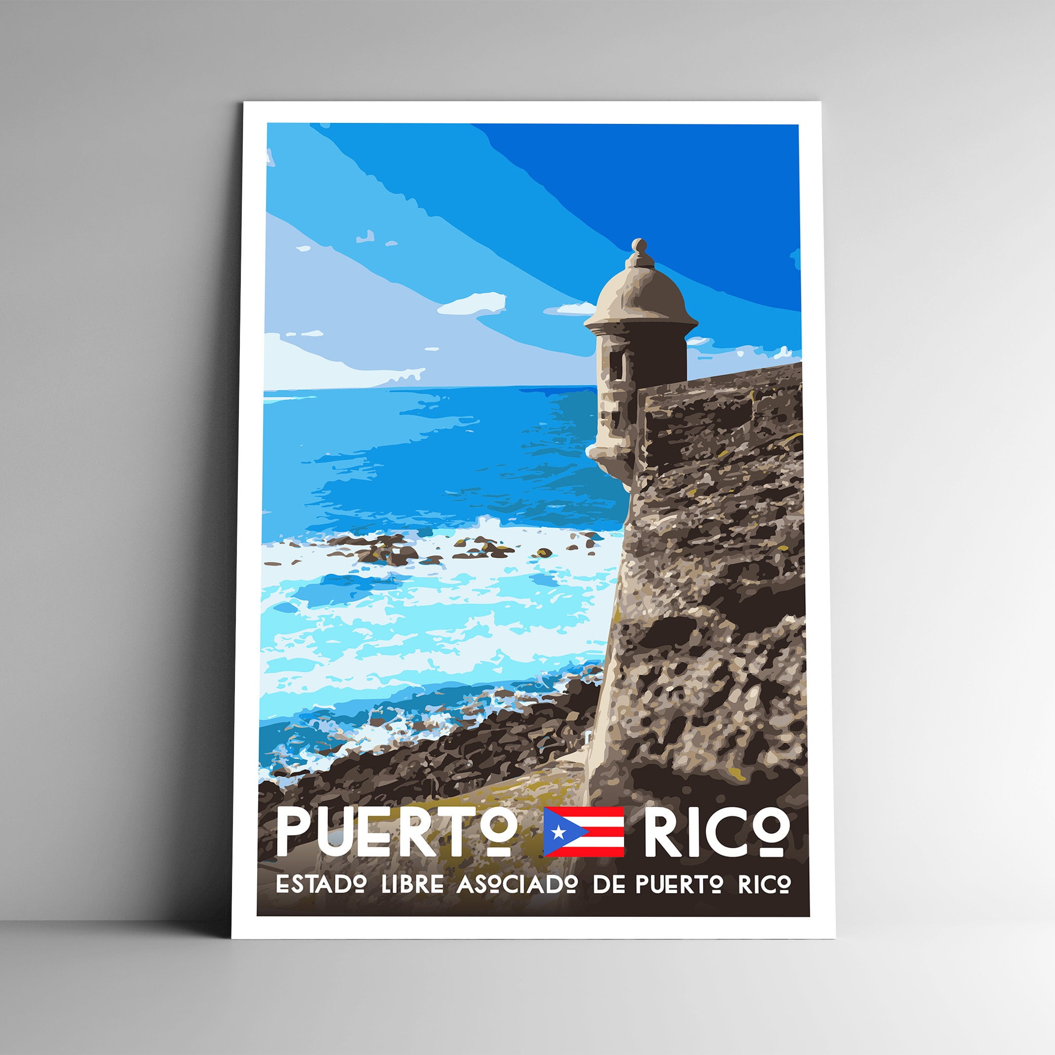 Puerto Rico Vintage Travel Poster / Postcard WPA Style Retro Art Print ...