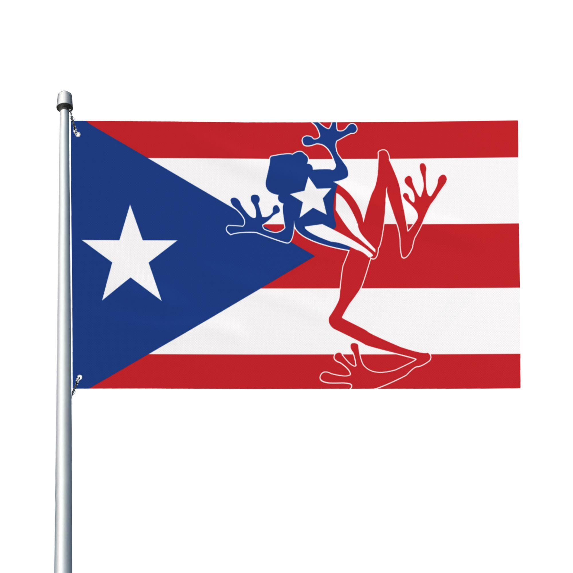 Puerto Rico and Frog Flags Garden Home Flag House Flags For Outdoor ...