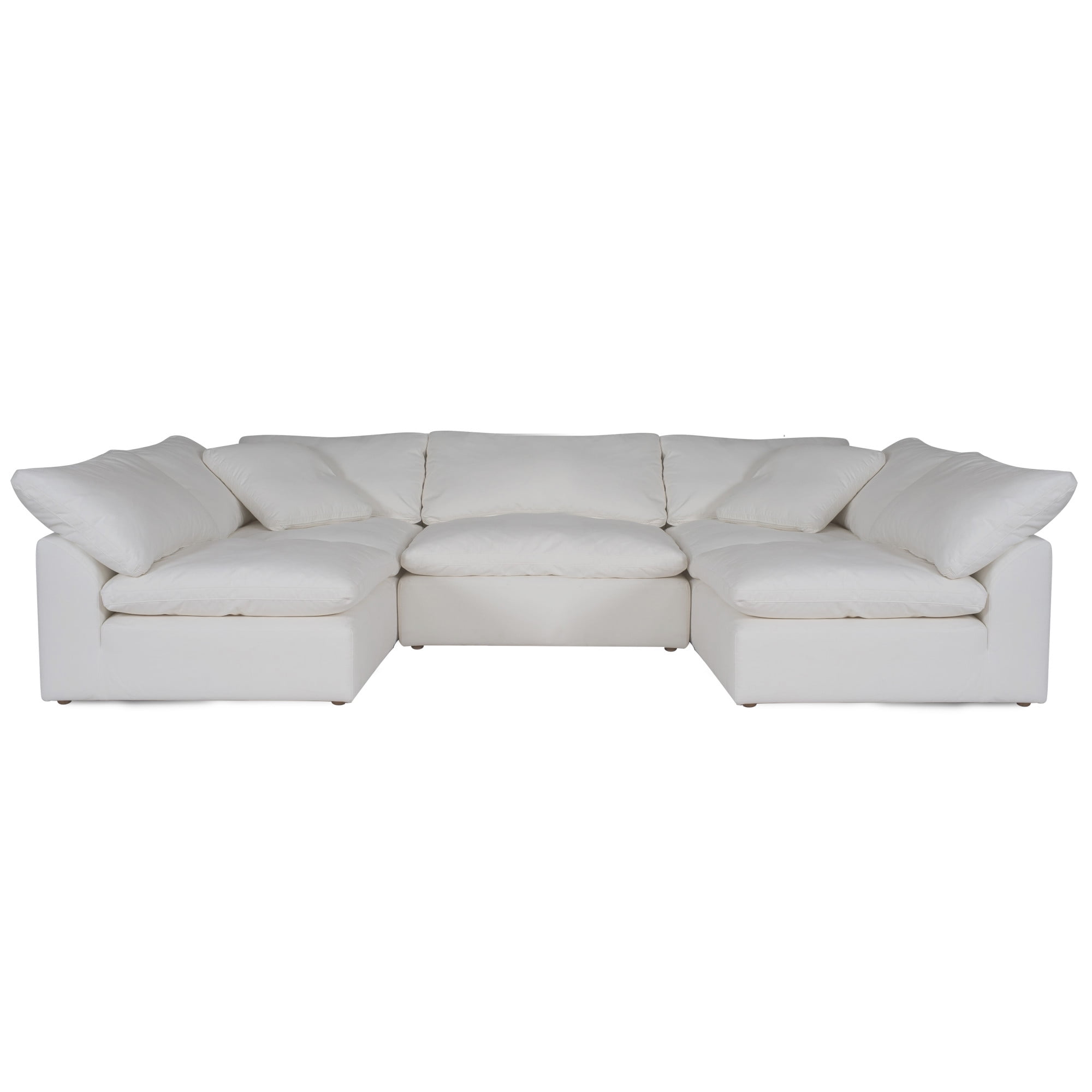Puff 5 Pc Slipcovered Modular Sectional Sofa Performance Fabric White ...