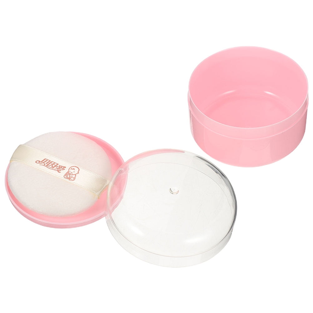 Puff Box Baby Container for Loose Case Compact Portable Pink Synthetic ...