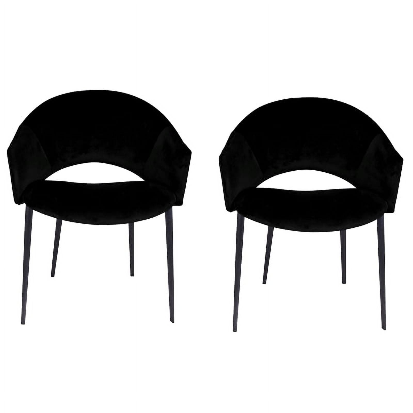Puff Paste Harmony Black Upholstery Dining Chair with Conic Legs (Set ...