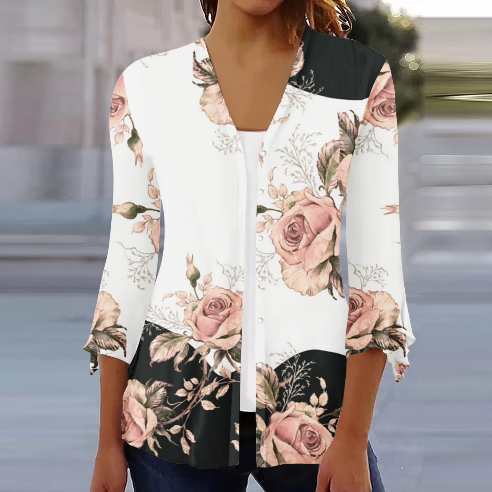 Puff Sleeve Cardigan for Women Dressy,Womens 3/4 Bell Sleeve Cardigan ...