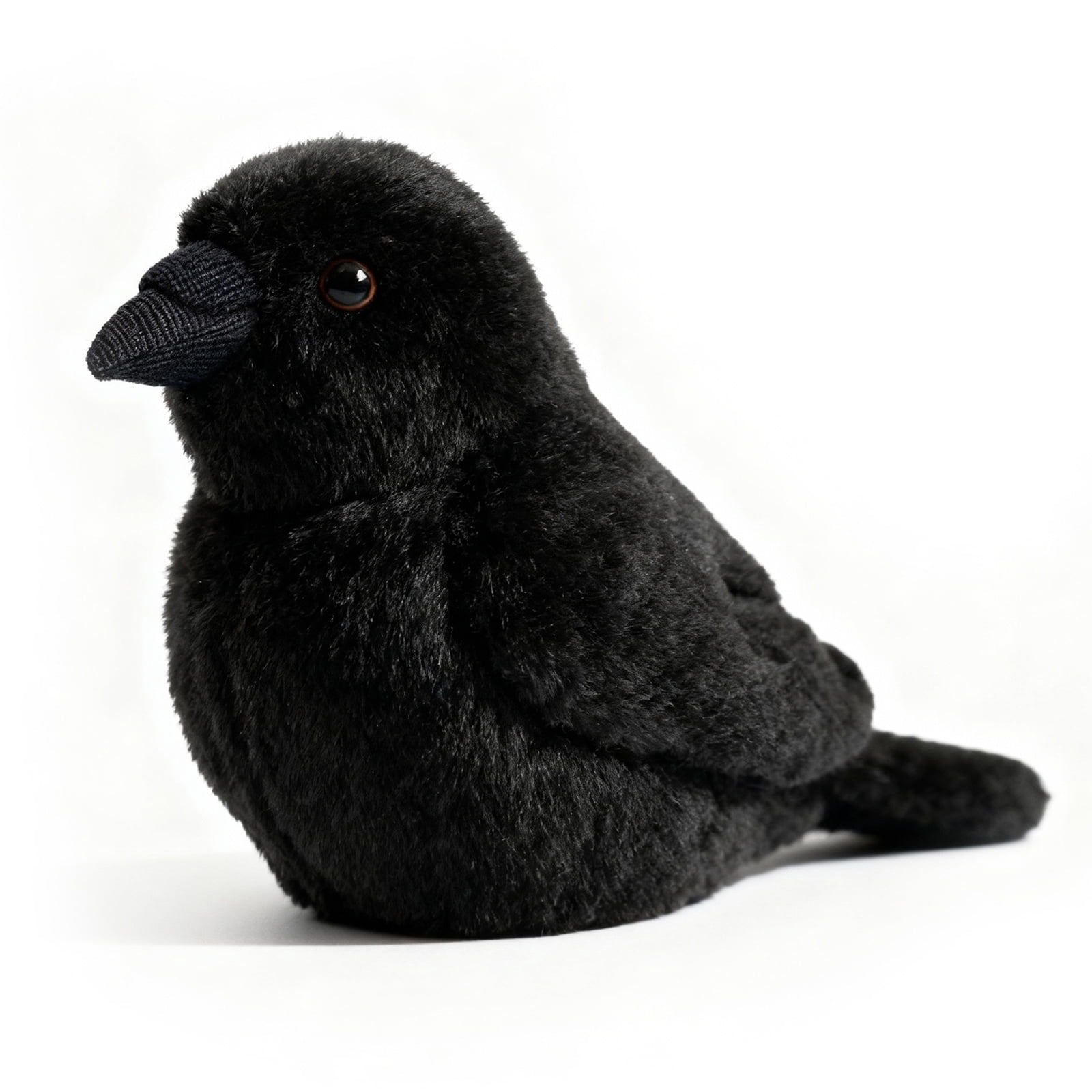 PuffPurrs Lifelike Carrion Crow Plush Toy, Realistic Glossy Black ...