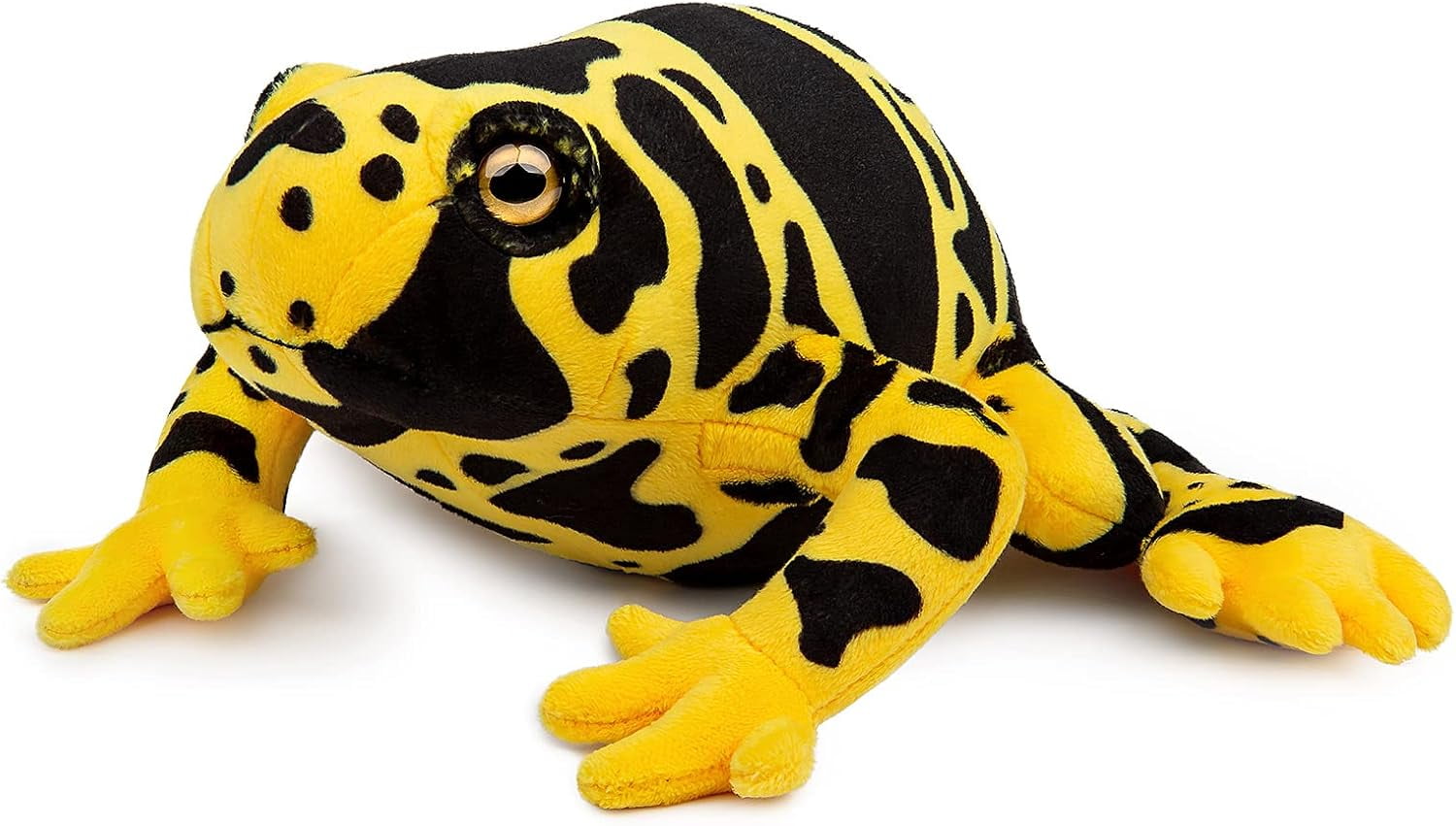 PuffPurrs Lifelike Frog Toy, Realistic Black and Yellow Stripes-Banded ...