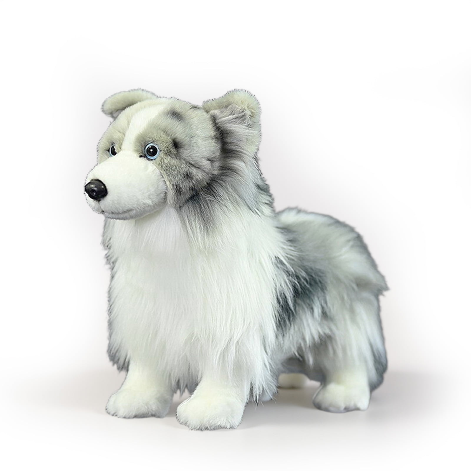 PuffPurrs Lifelike Merle Border Collie Plush Toy, Realistic Blue merle ...