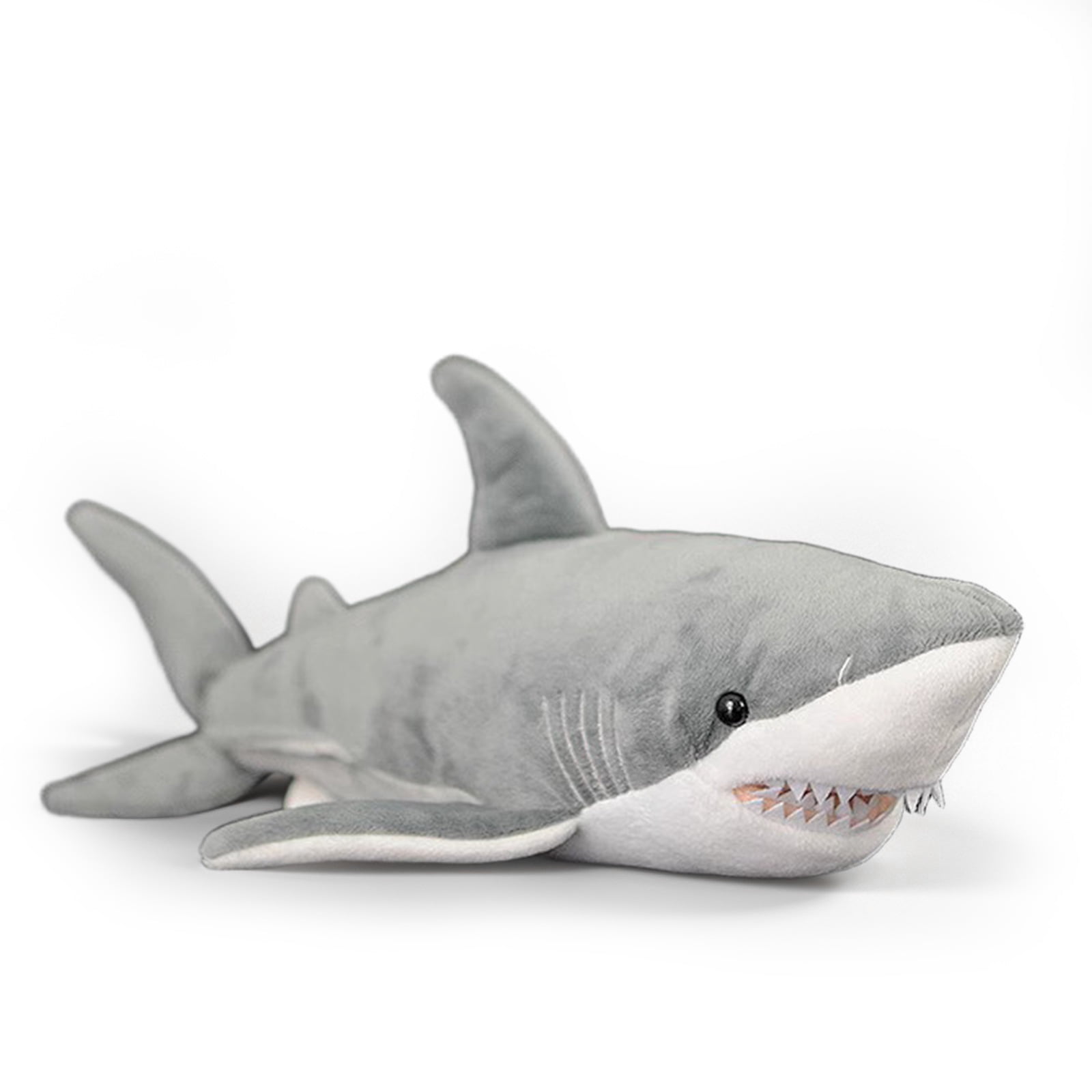 PuffPurrs Lifelike White shark Plush Toy, Realistic Carcharodon ...