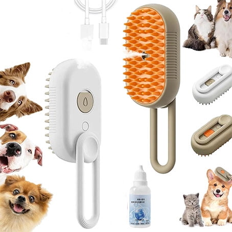 Puffease Spritz Defur Comb,3-in-1 Steam Brush for Dogs and Cats,2025 ...