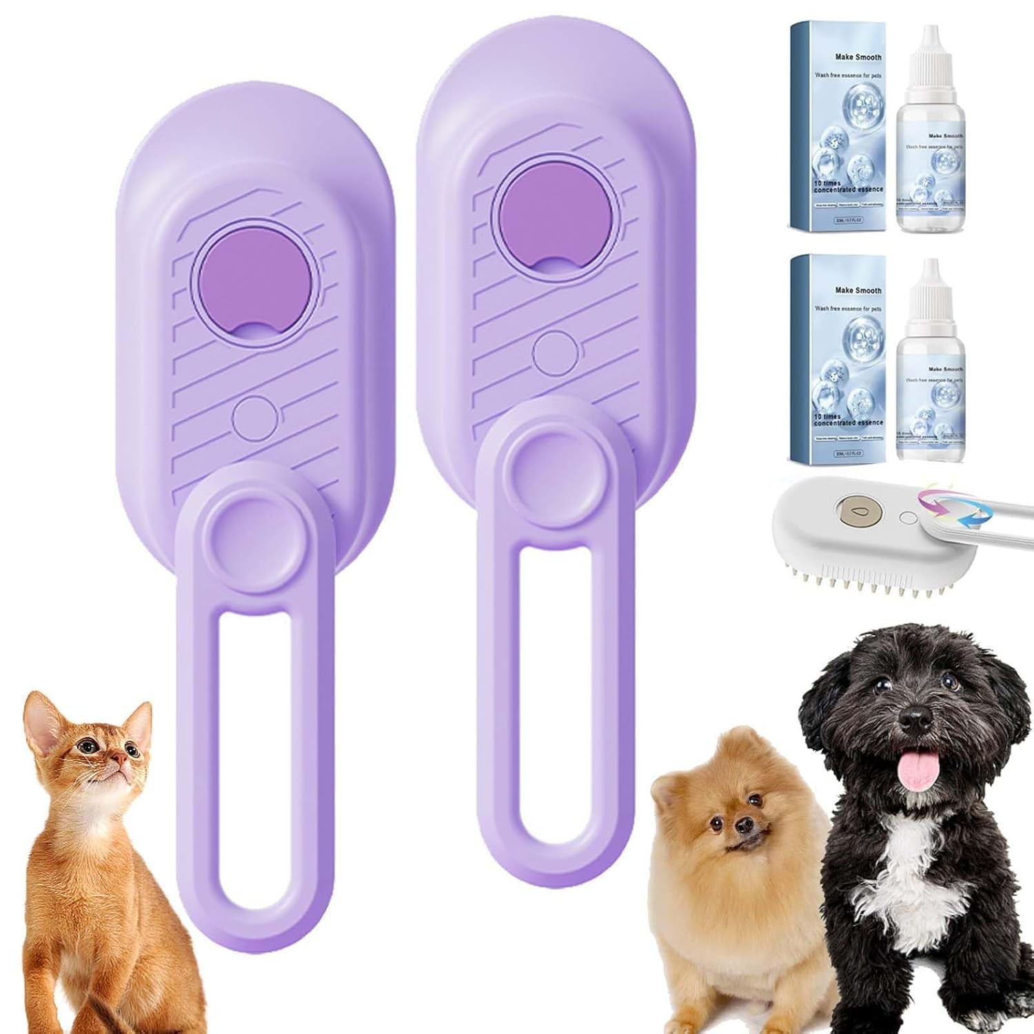 Puffease Spritz Defur Comb for Cats, 2025 New 3-In-1 Spritz Defur Comb ...