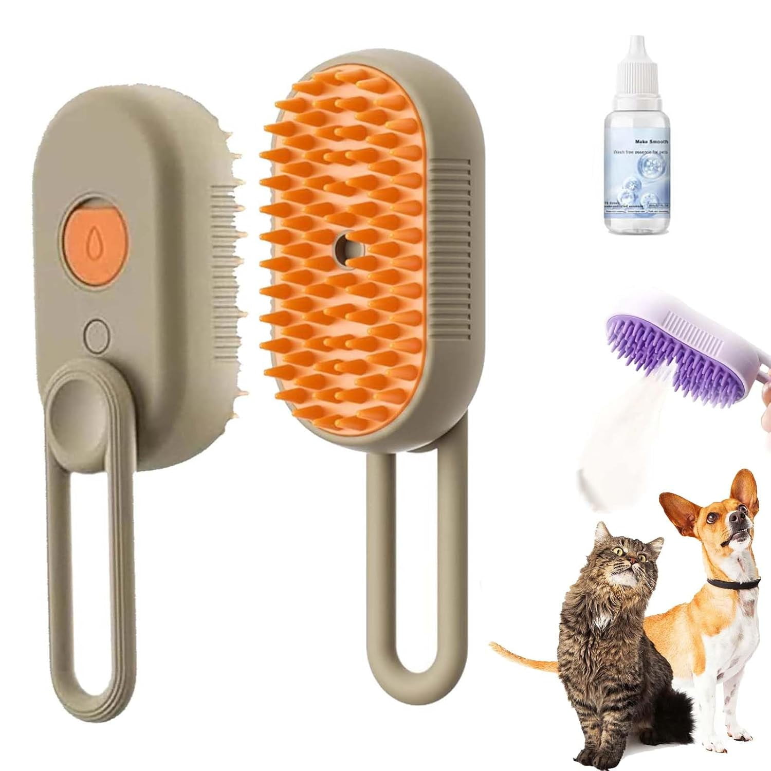 Puffease Spritz Defur Comb for Cats, 3-In-1 Spritz Defur Comb for Dogs ...
