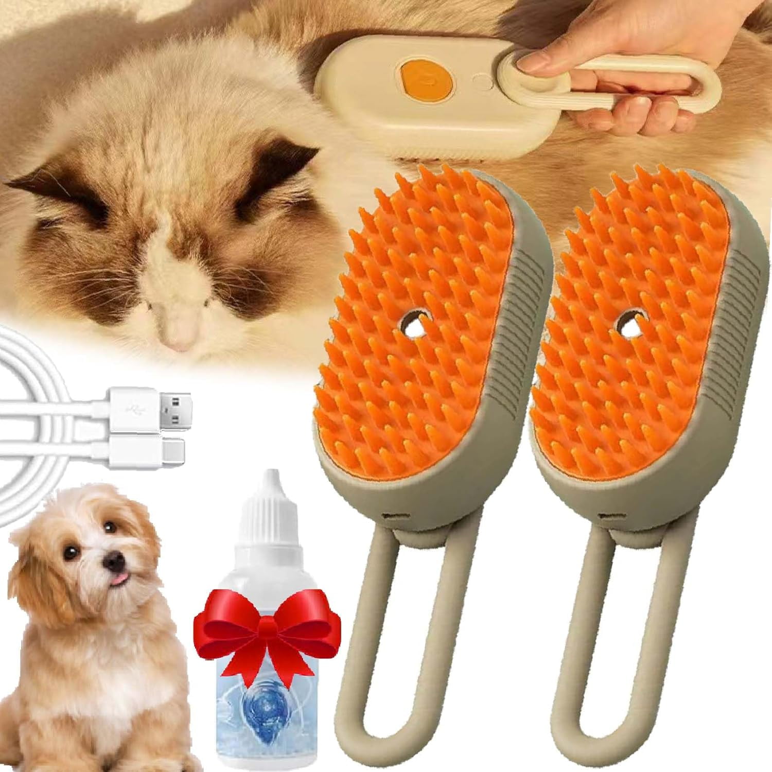 Puffease Spritz Defur Comb for Cats Dogs, Spritz Defur Comb Cat Steam ...