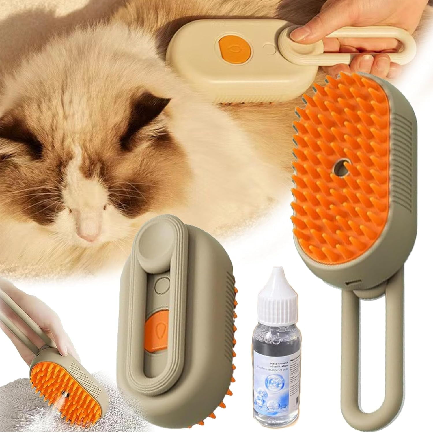 Puffease Spritz Defur Comb For Cats, 3-In-1 Puff Ease Spritz Defur Comb ...