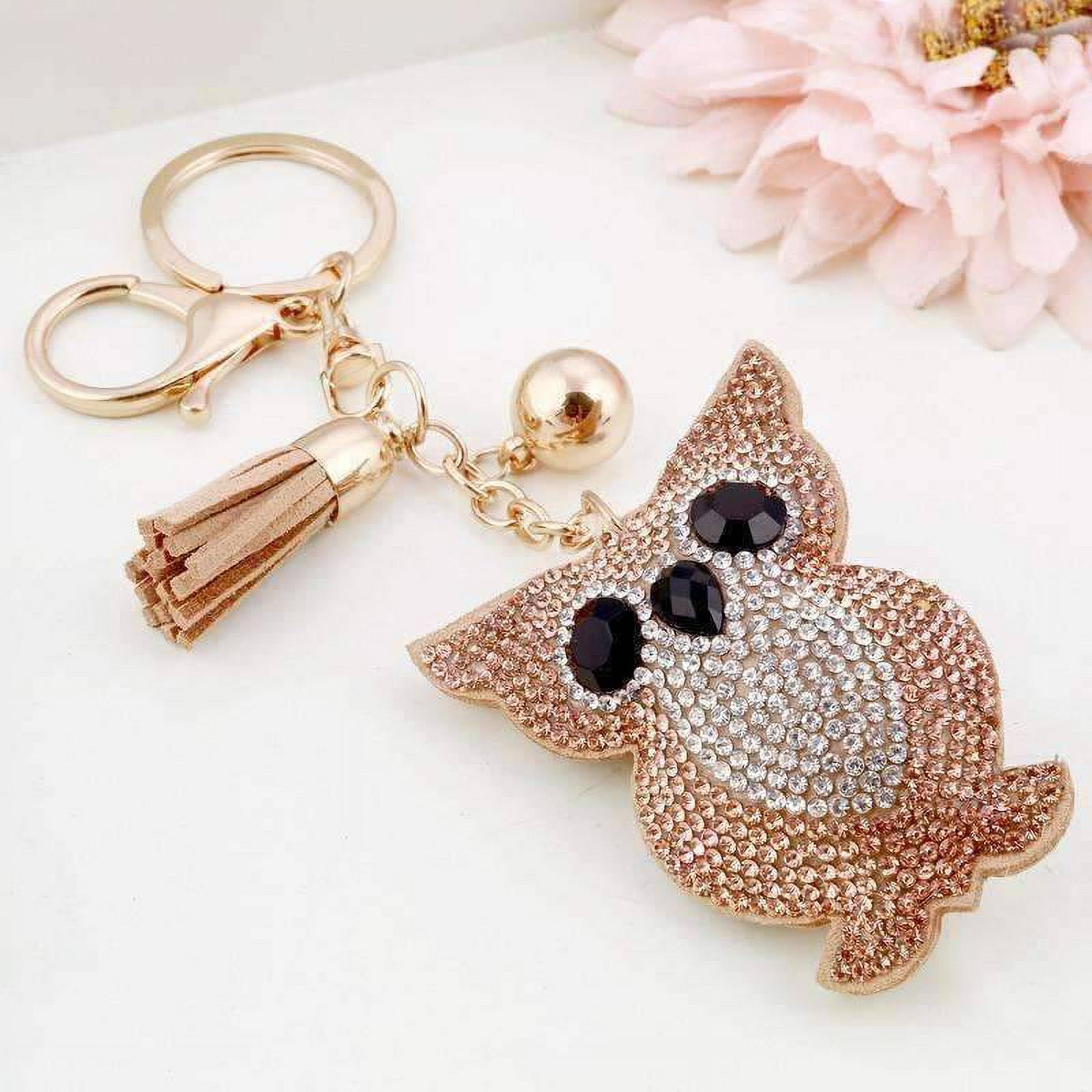 Puffed Owl Crystal Purse Charm Keychain - In Two Colors - Walmart.com