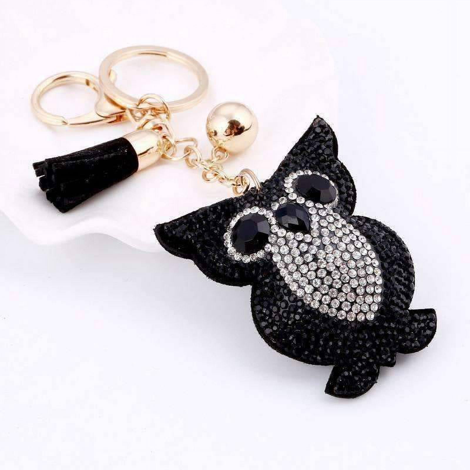 Puffed Owl Crystal Purse Charm Keychain - In Two Colors - Walmart.com