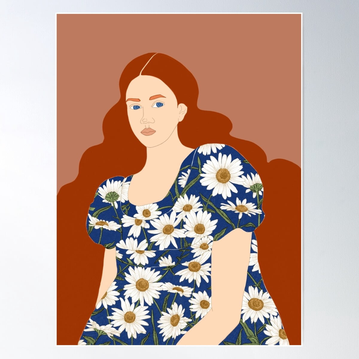 Puffed Sleeves And Daisies Colour Version Poster Wall Art, Modern Wall ...
