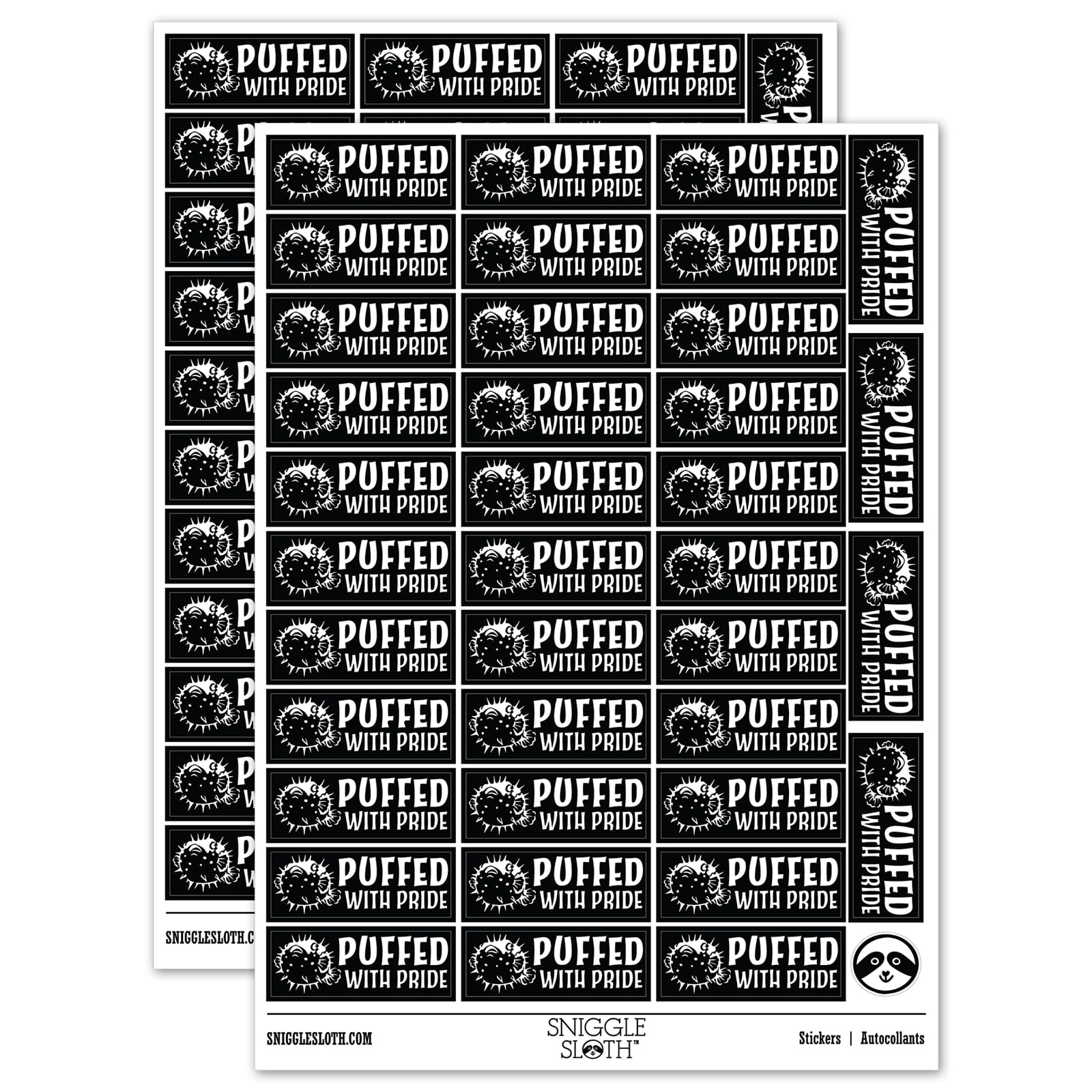 Puffed with Pride Pufferfish Teacher Student School Sticker Set - Black ...