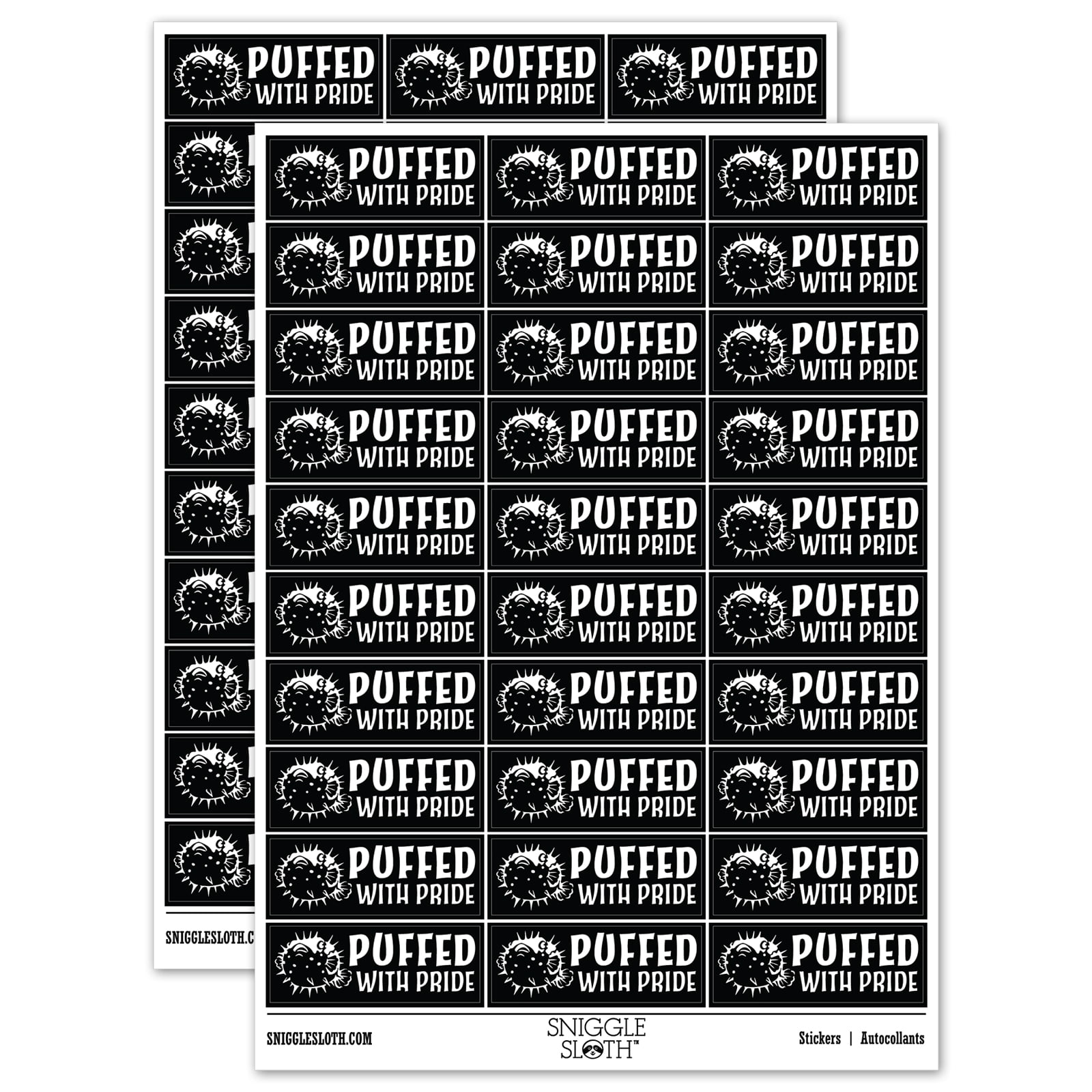 Puffed with Pride Pufferfish Teacher Student School Sticker Set - Black ...