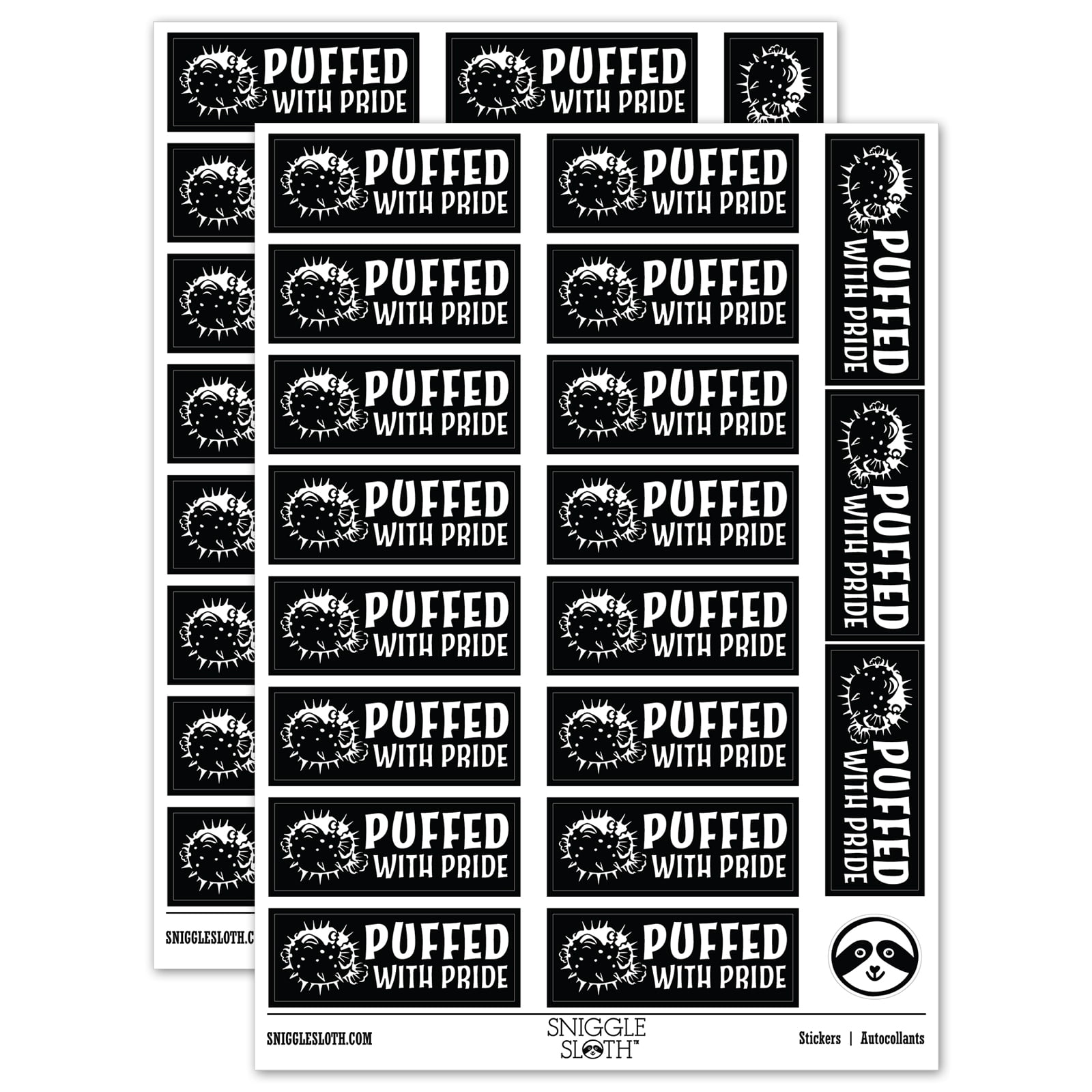 Puffed with Pride Pufferfish Teacher Student School Sticker Set - Black ...