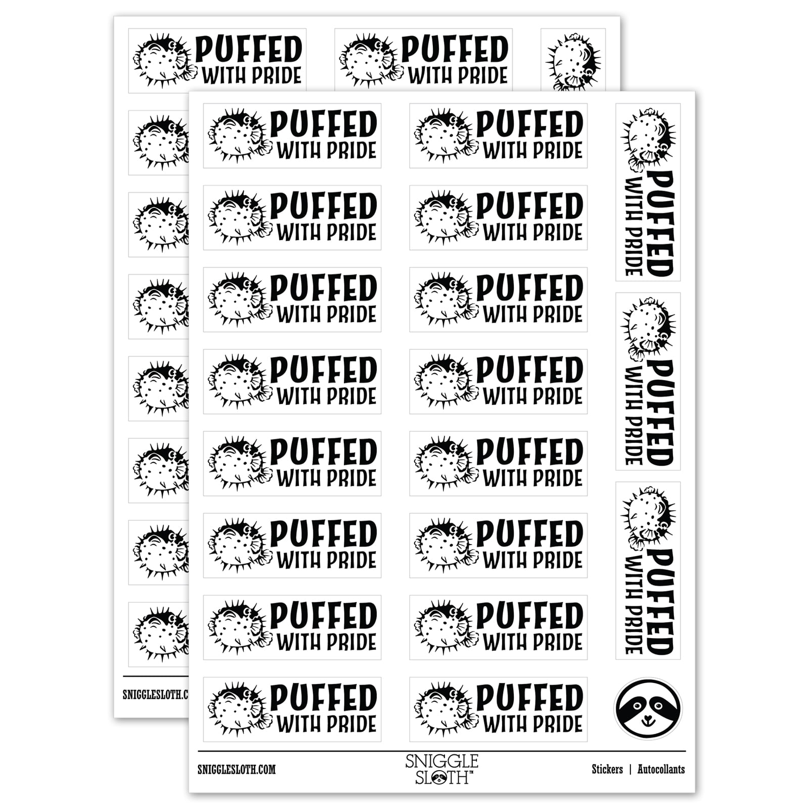 Puffed with Pride Pufferfish Teacher Student School Sticker Set - White ...