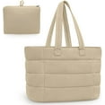 Puffer Bag for Women,Quilted Travel Puffy Tote Bag Fit for Laptop,Nylon ...