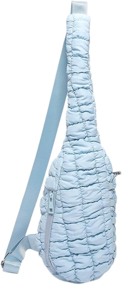 Puffer Belt Bag for Women Cute Waist Packs Crossbody Purse Padded Cross Body Hobo Shoulder ...