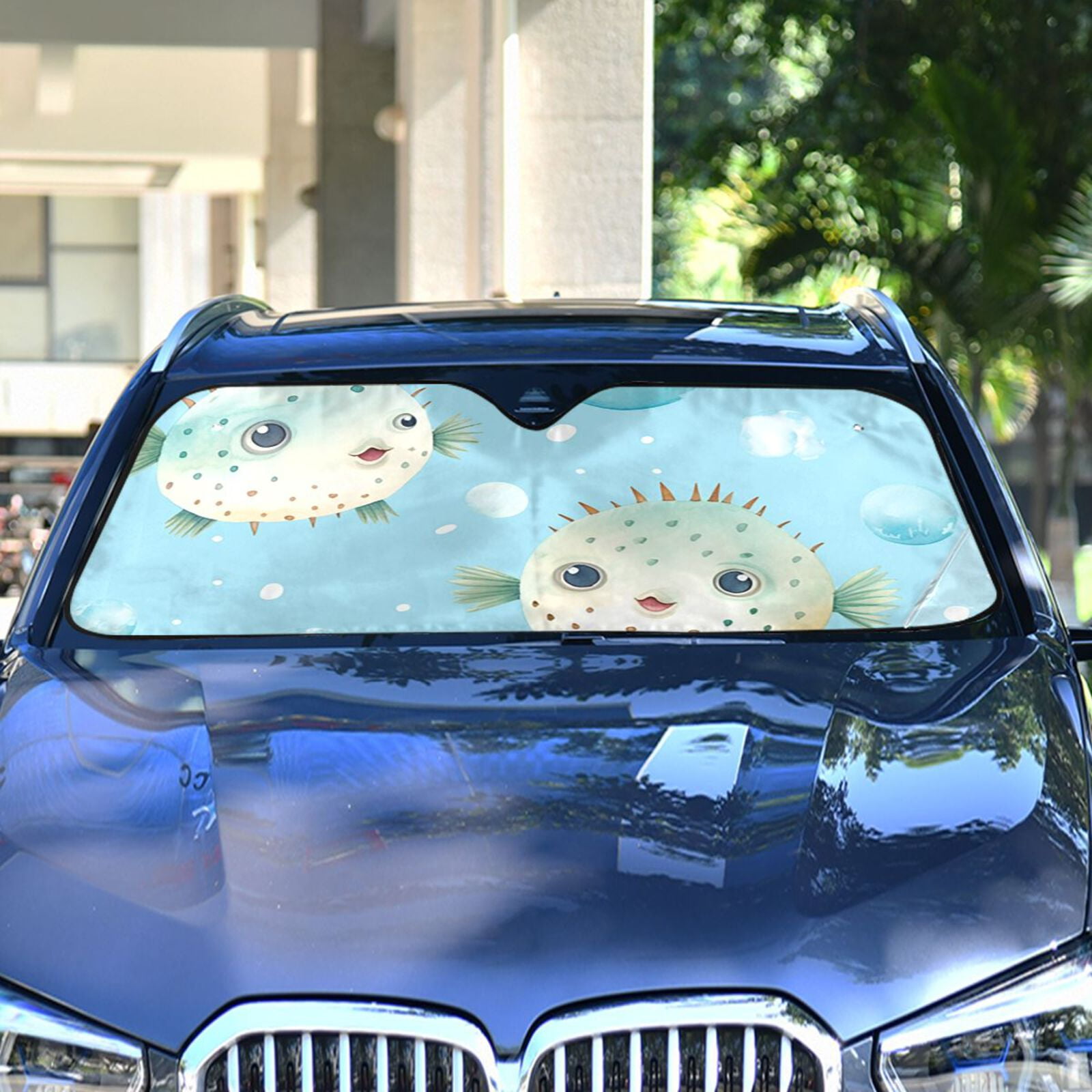 Puffer Fish Bubbles Automotive Front Car Windshield Sun Shade Reflector ...