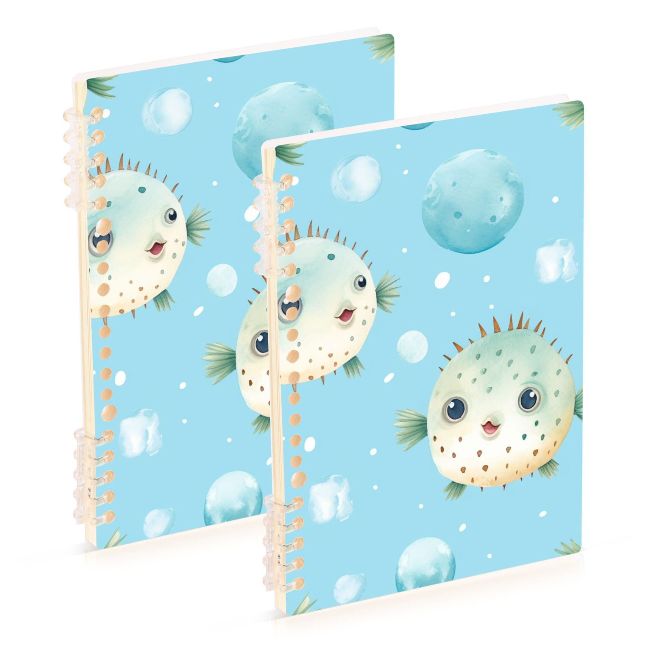 Puffer Fish Bubbles Ring Binder Notebook Journey Note Diary College ...