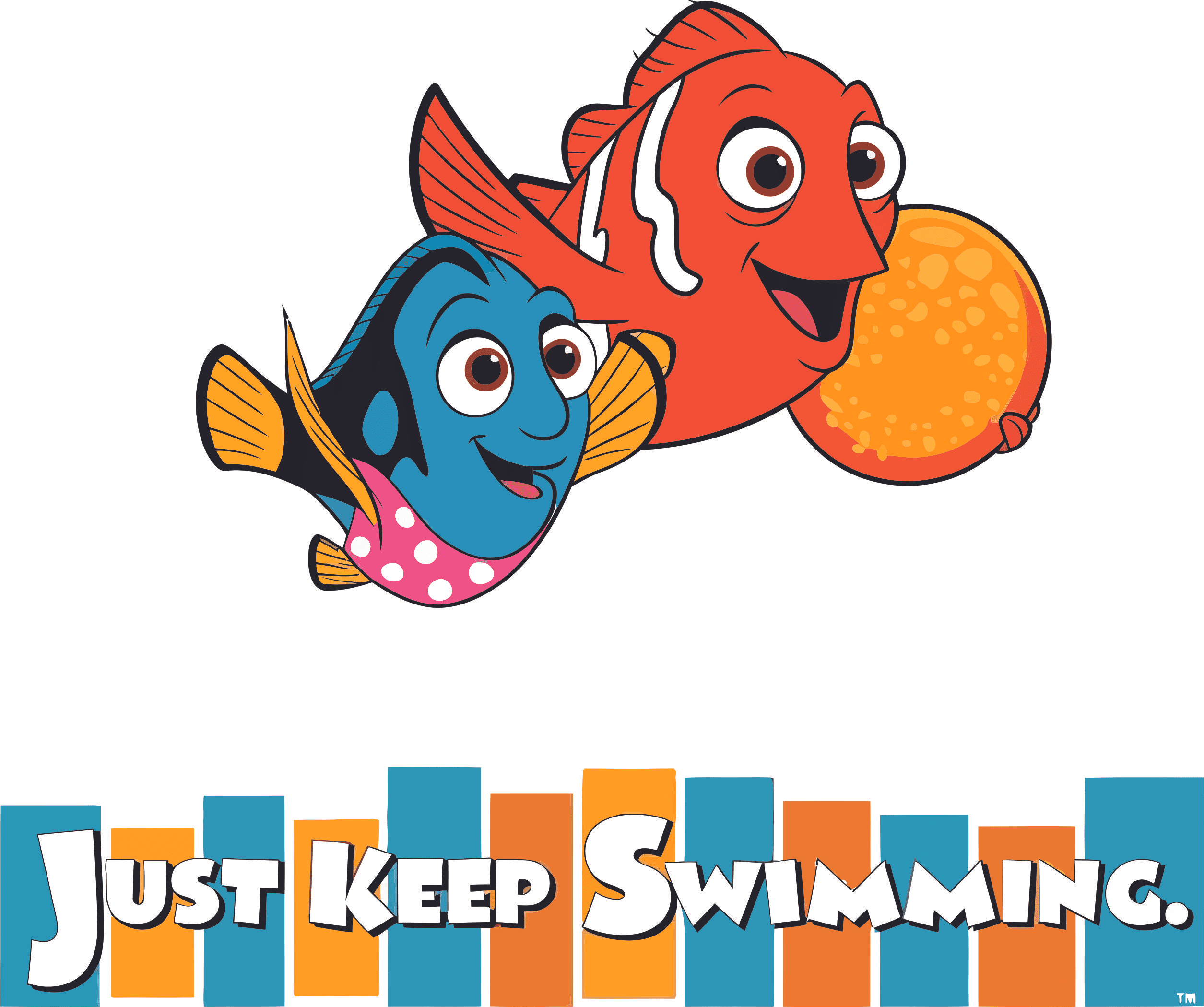 Puffer Fish Just Keep Swimming Empowering Quote Cute Kids Movie ...