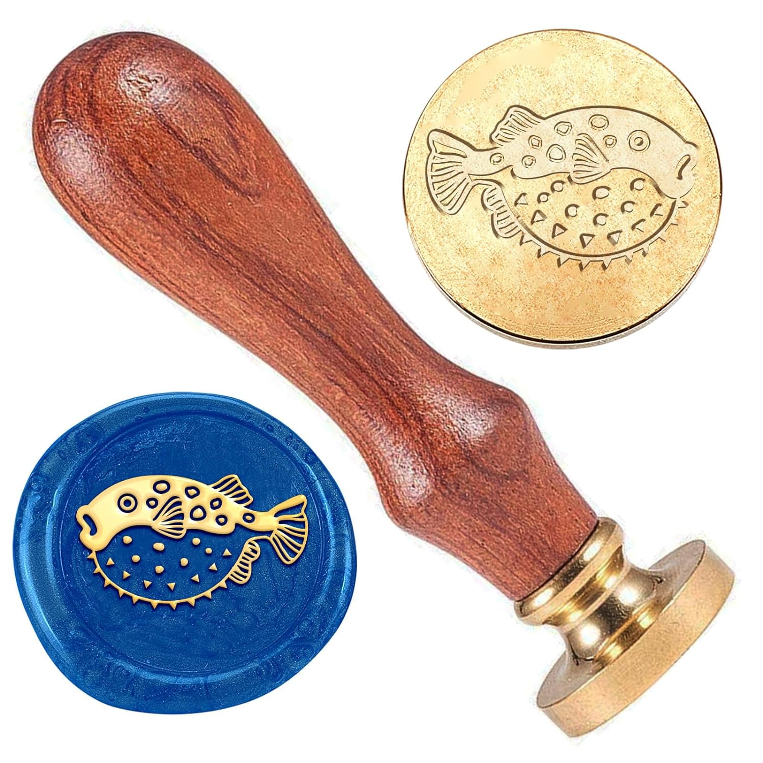 Puffer Fish Wax Stamp 1" Brass Wax Sealing Stamp Classic Fish Wax Stamp ...