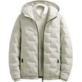 Puffer Jackets for Men Winter Hooded Coats Quilted Down Parkas Jackets ...