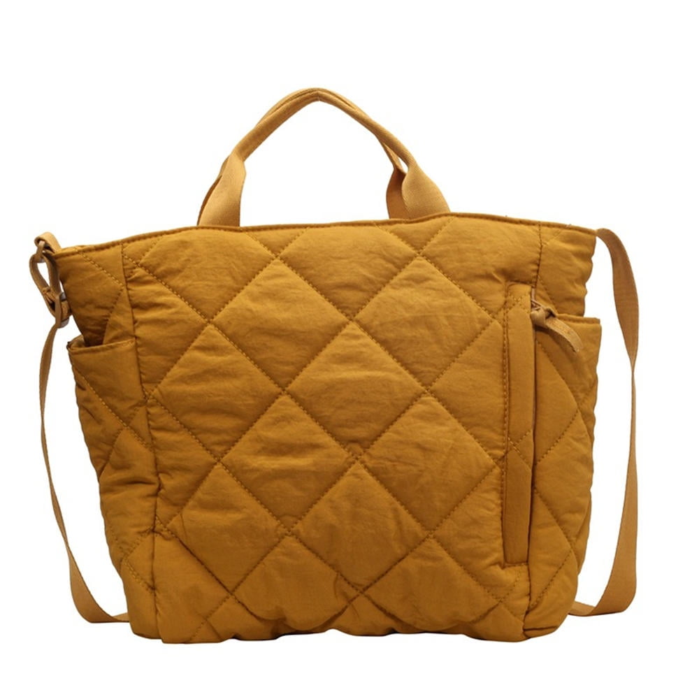 Puffer Tote Bag Women Quilted Crossbody Handbag Lattice Padded Hobo ...