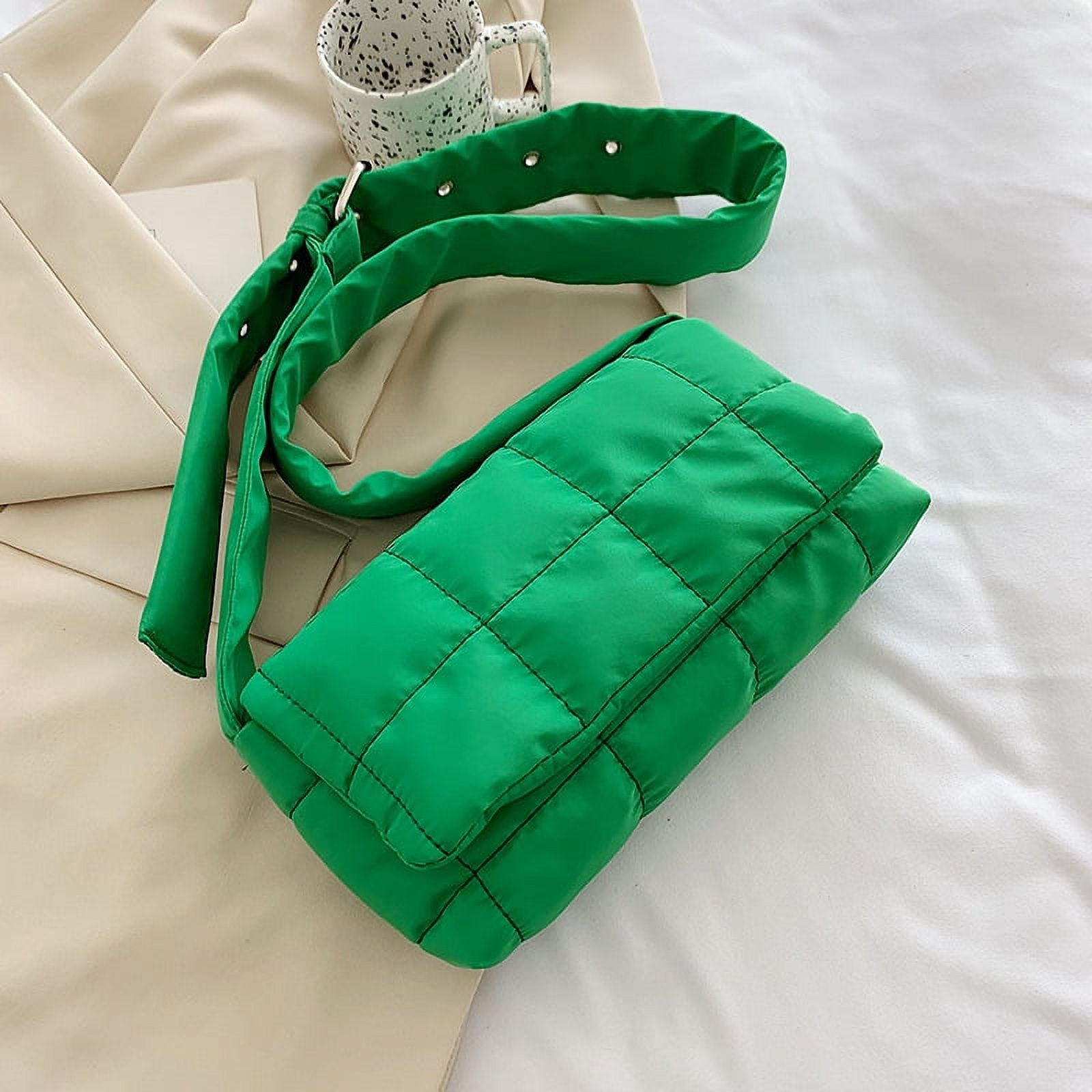 Puffer shoulder bag Nylon padded woven handbag designer crossbody dupes ...