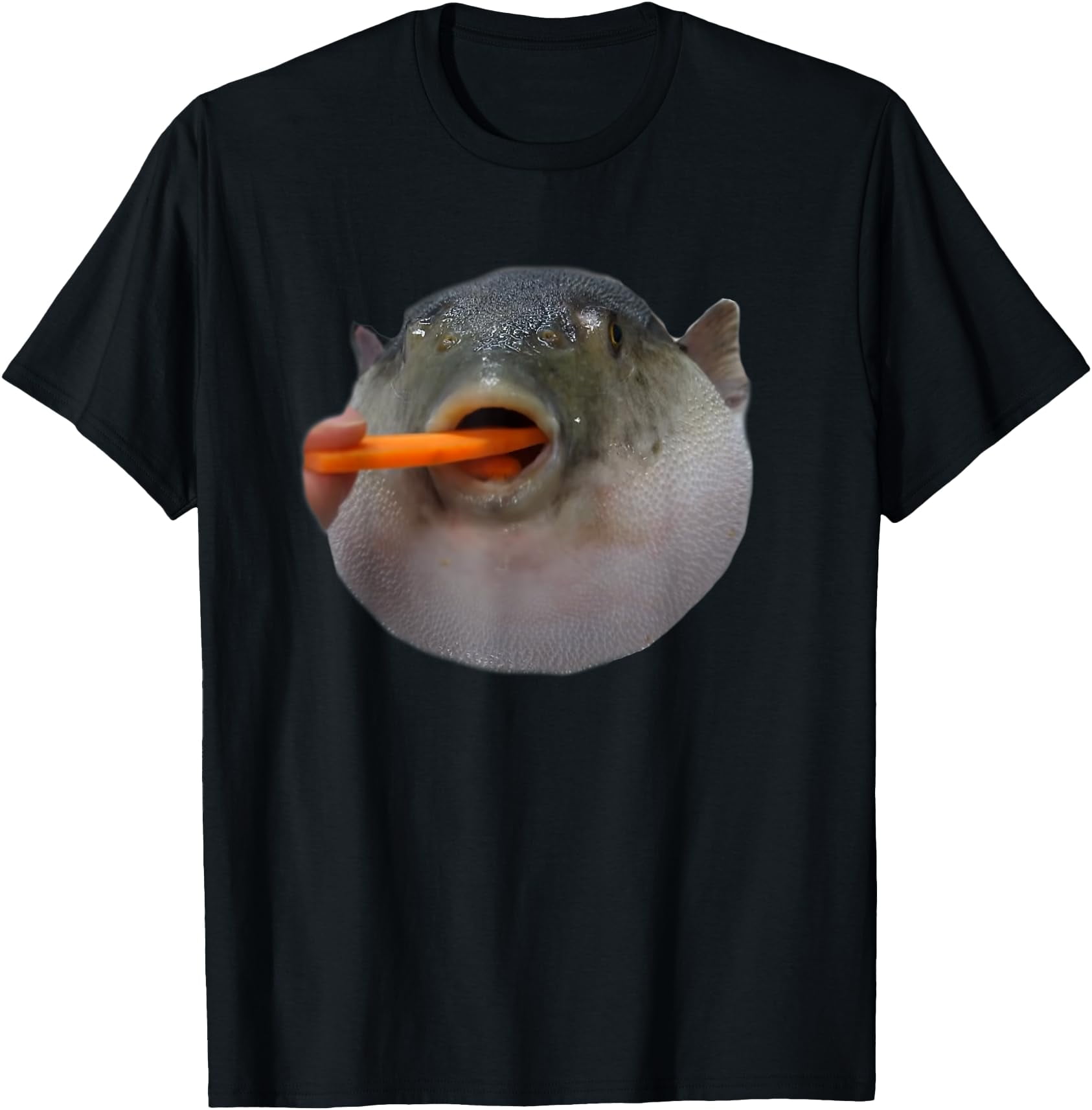 Pufferfish Eating a Carrot Meme Funny Blowfish Dank Memes Unisex T ...