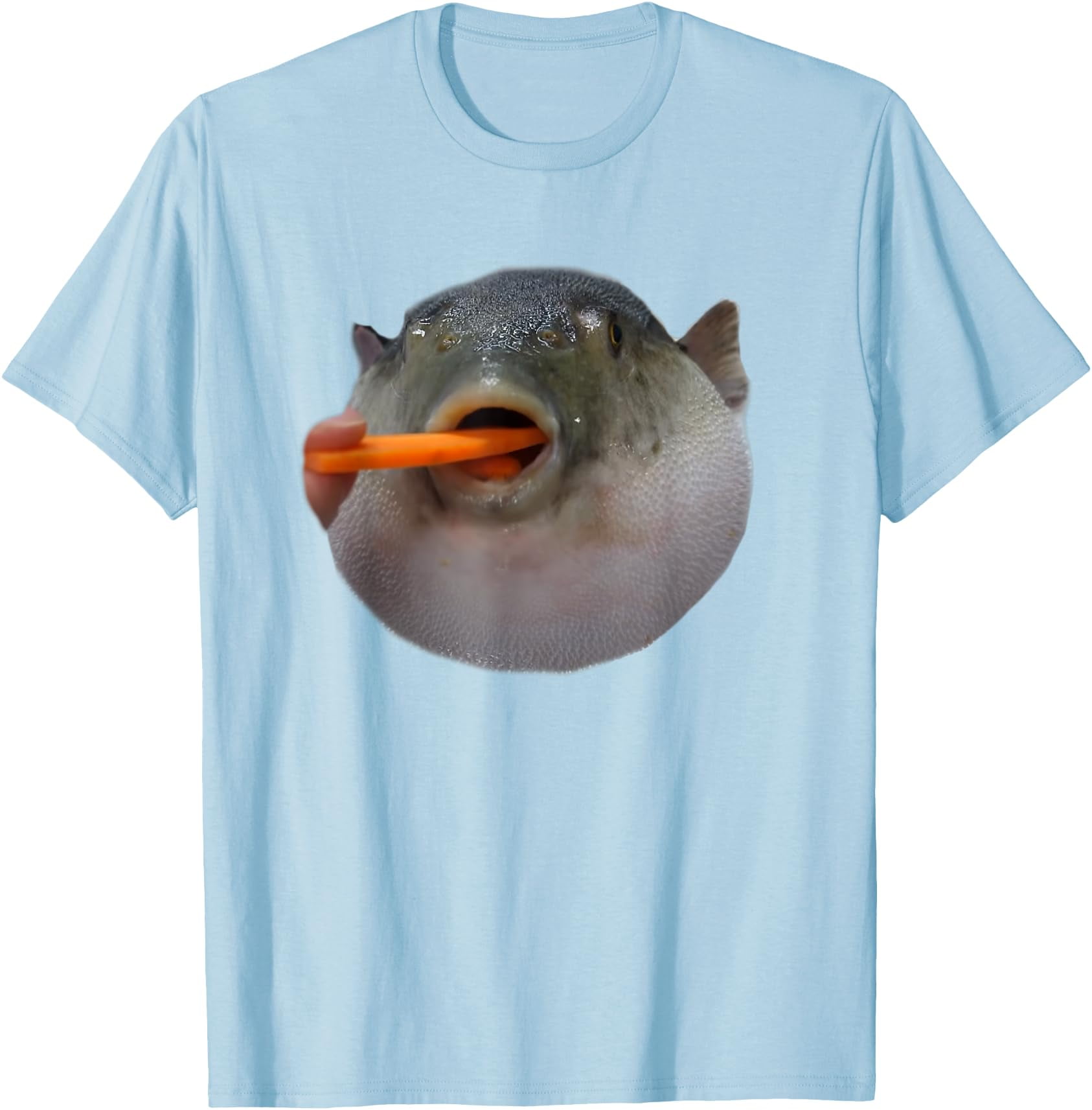 Pufferfish Eating a Carrot Meme Funny Blowfish Dank Memes Unisex T ...