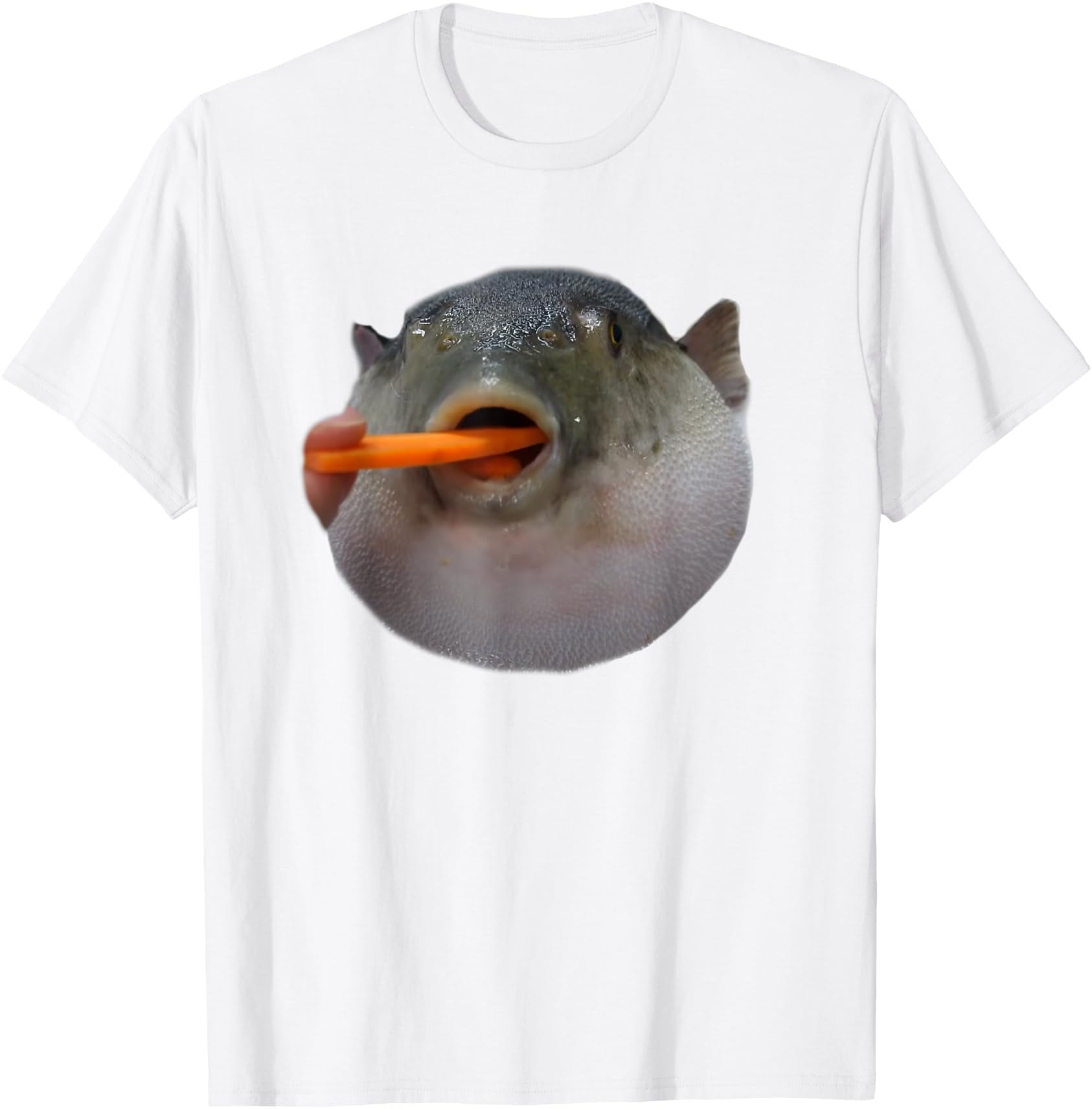 Pufferfish Eating a Carrot Meme Funny Blowfish Dank Memes Unisex T ...