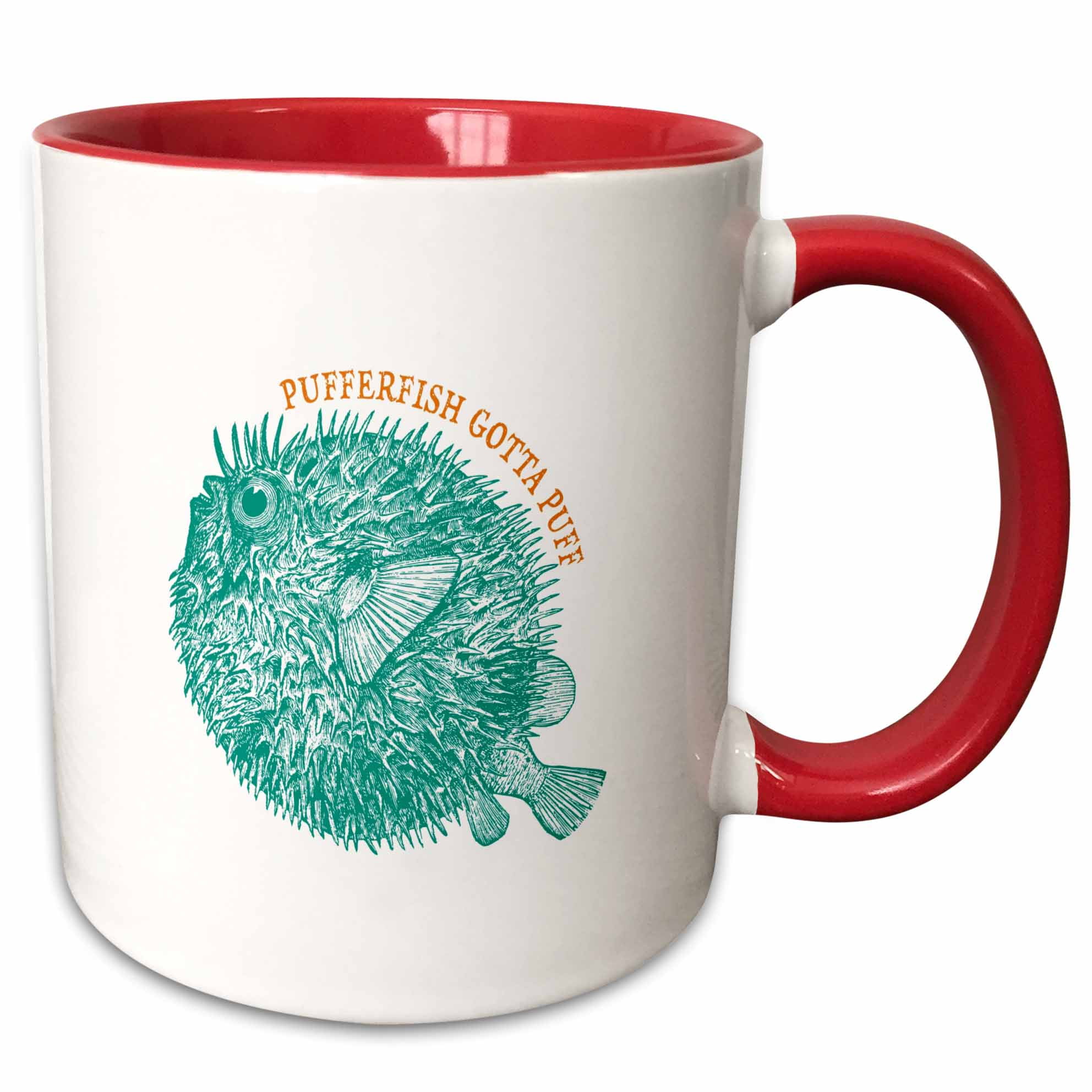 3drose, Pufferfish Gotta Puff- Adorable Pufferfish Design in Teal and ...