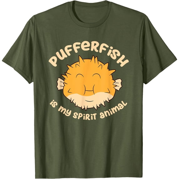 Pufferfish Is My Spirit Animal Funny Puffer Fish Unisex T-Shirt for Men ...