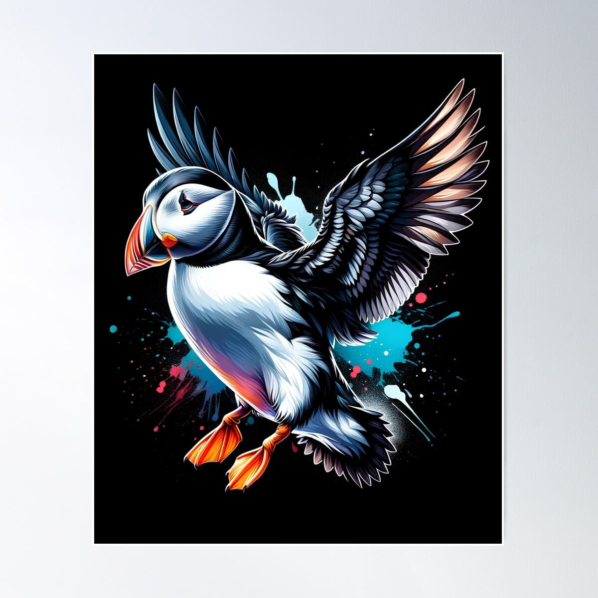 Puffin Bird Beak Coastal Lover Watcher Birding Poster Wall Art, Modern ...