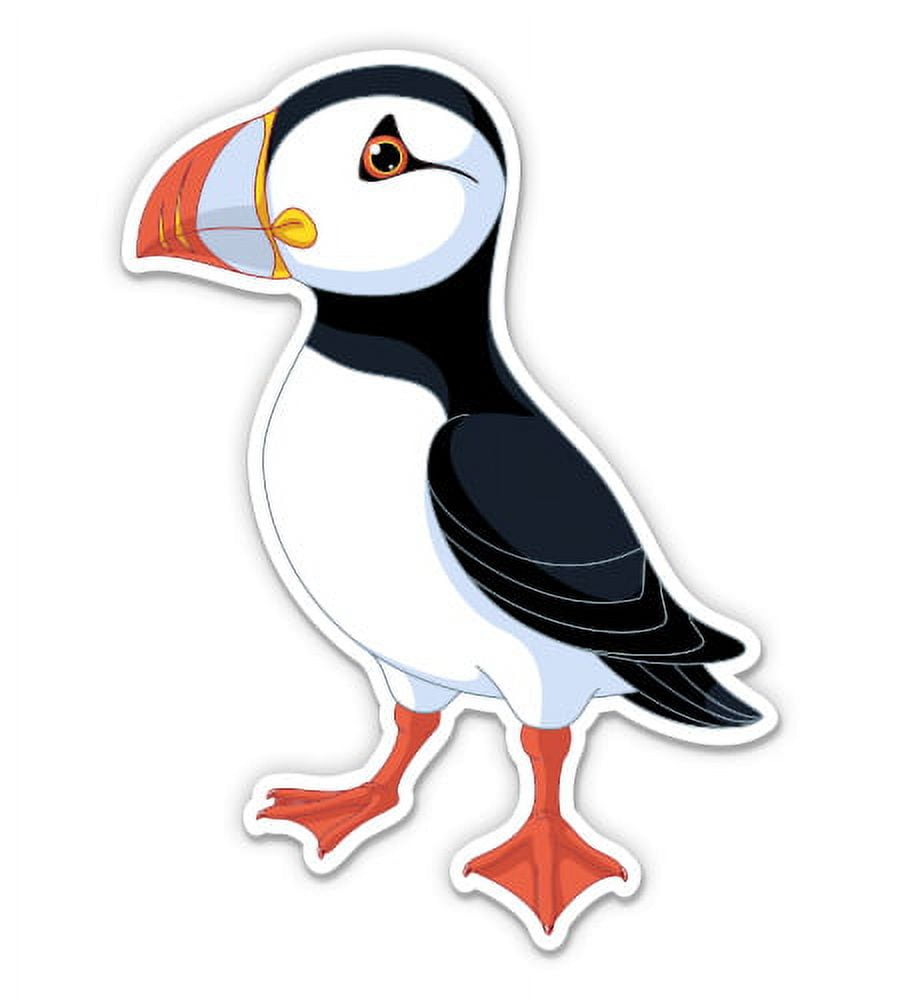 Puffin Cartoon - 3" Vinyl Sticker - For Car Laptop Water Bottle Phone ...