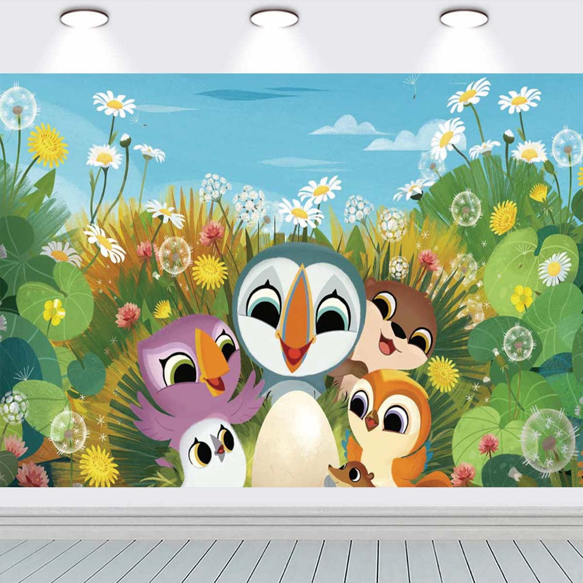 Puffin Rock school Poster Backdrop Banner Party Supplies Birthday ...