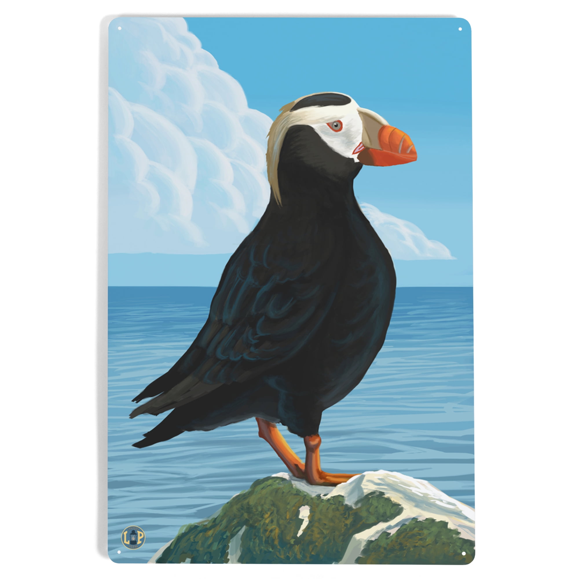 Puffin (Tufted) (12x18 Aluminum Art, Indoor Outdoor Metal Sign Decor ...
