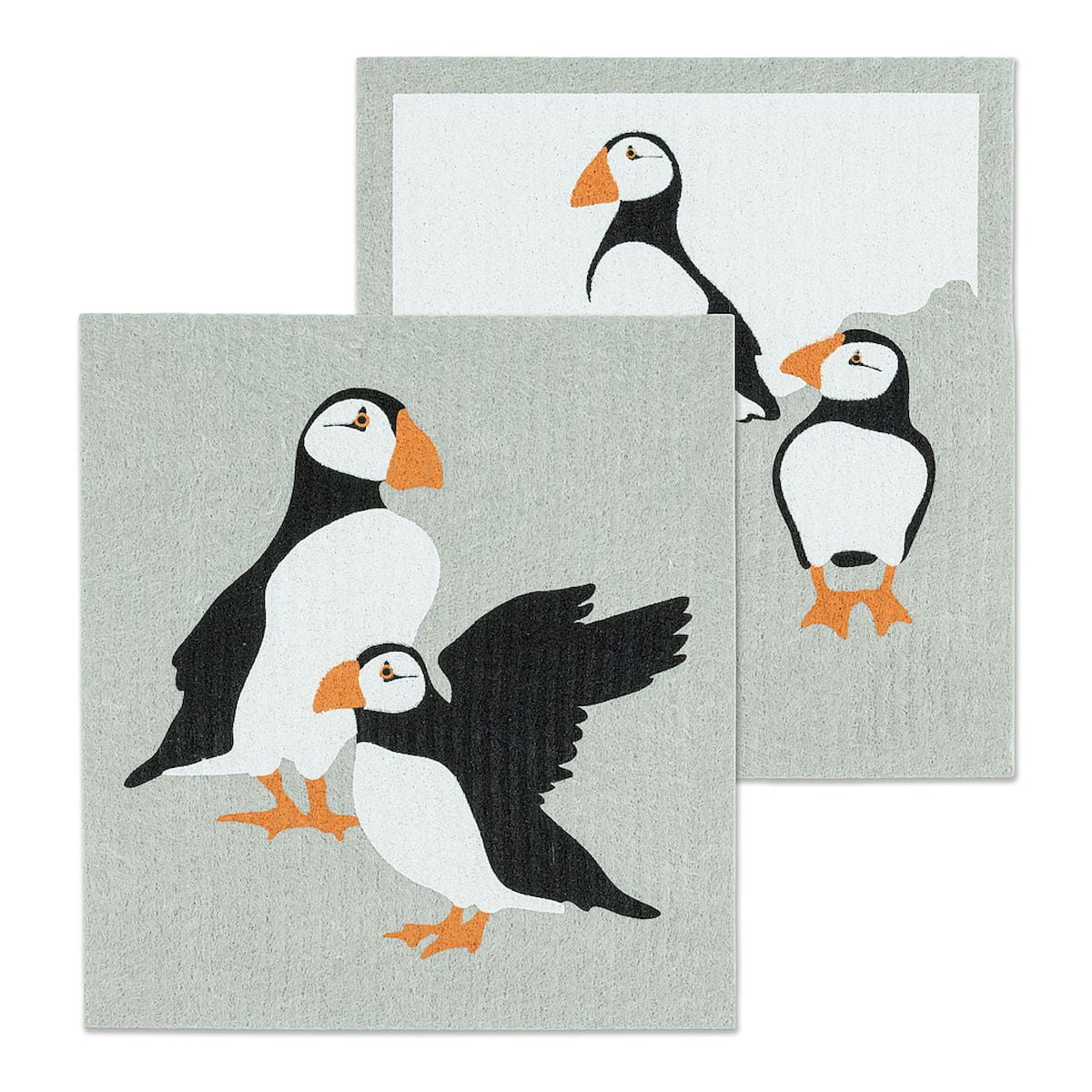 Unbranded Set Of 2 Puffins Dishcloth - Walmart.com