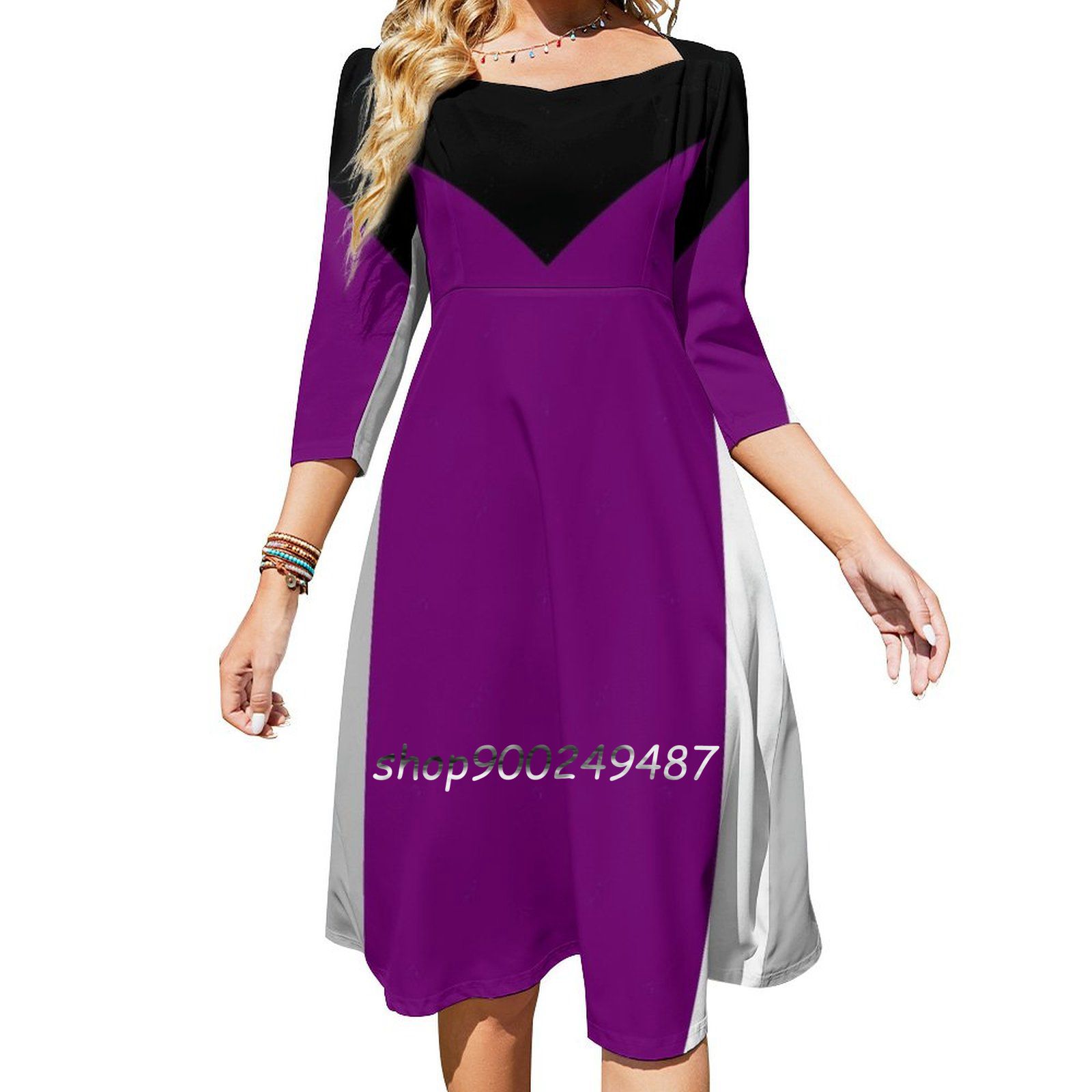 Puffins Square Neck Dress Sweet Summer Dress Women Elegant Halter Print ...