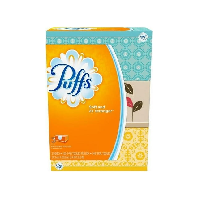 Puffs Basic Large Multipack Facial Tissues, 24 Boxes of 180 Sheets Each ...