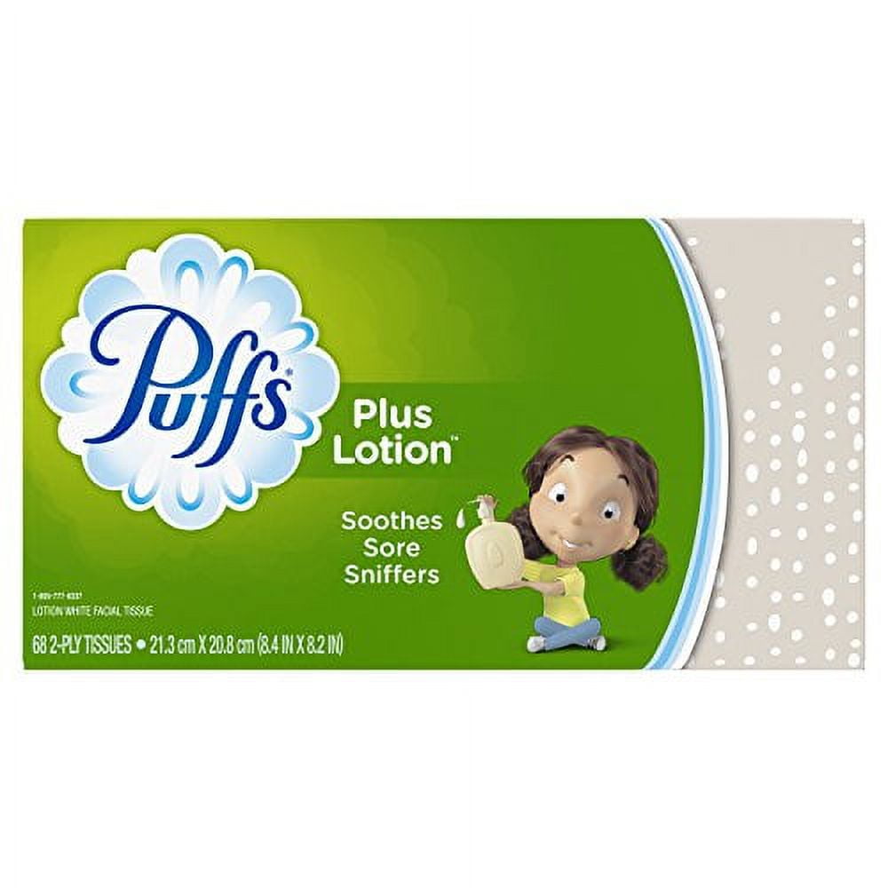 Puffs Plus Lotion Facial Tissues, 1 Regular Box, 68 Tissues per Box ...